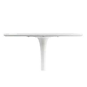 Aron Living Rose Contemporary 36" Mid-Century Wood Top Dining Table in White