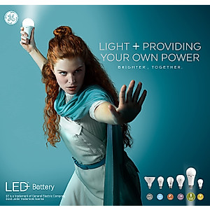 GE Lighting LED+ Backup Battery Light Bulb, Rechargeable, Soft White, Medium Base (1 Pack)