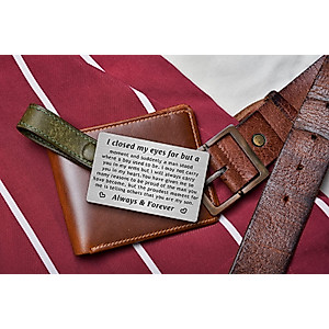 Ptzizi Inspirational Silver Metal Wallet Insert Card, Engraved Encouragement Wallet Card for Son Gift from Mom, To My Son Birthday Graduation Wedding Card Gift A9