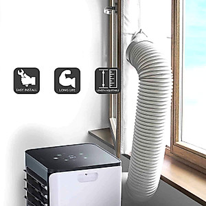 TURBRO Polypropylene Portable Air Conditioner Universal Exhaust Hose - 5 Inch Diameter, 78 Inch Length, Clockwise Thread