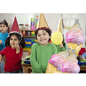 3PCS Ice Cream Foil Balloons Party Supplies For Baby Shower and Children's Birthday Party Decorations 37Inches