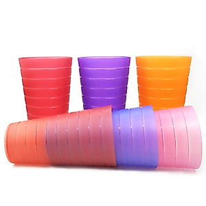 Unbreakable 32-ounce Plastic Tumbler Drinking Glasses, Set of 12 Multicolor - Dishwasher safe, BPA Free