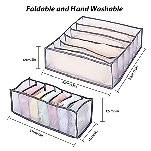 Underwear Storage Compartment - Libara, Foldable Underwear Drawer Organizer Set, Closet Storage Grid Divider Boxes