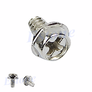 100pcs Toothed Hex for Computer 6/32 Screws Hard Drive PC Case MBoard-Nickel Plated G05 SCRW-049836