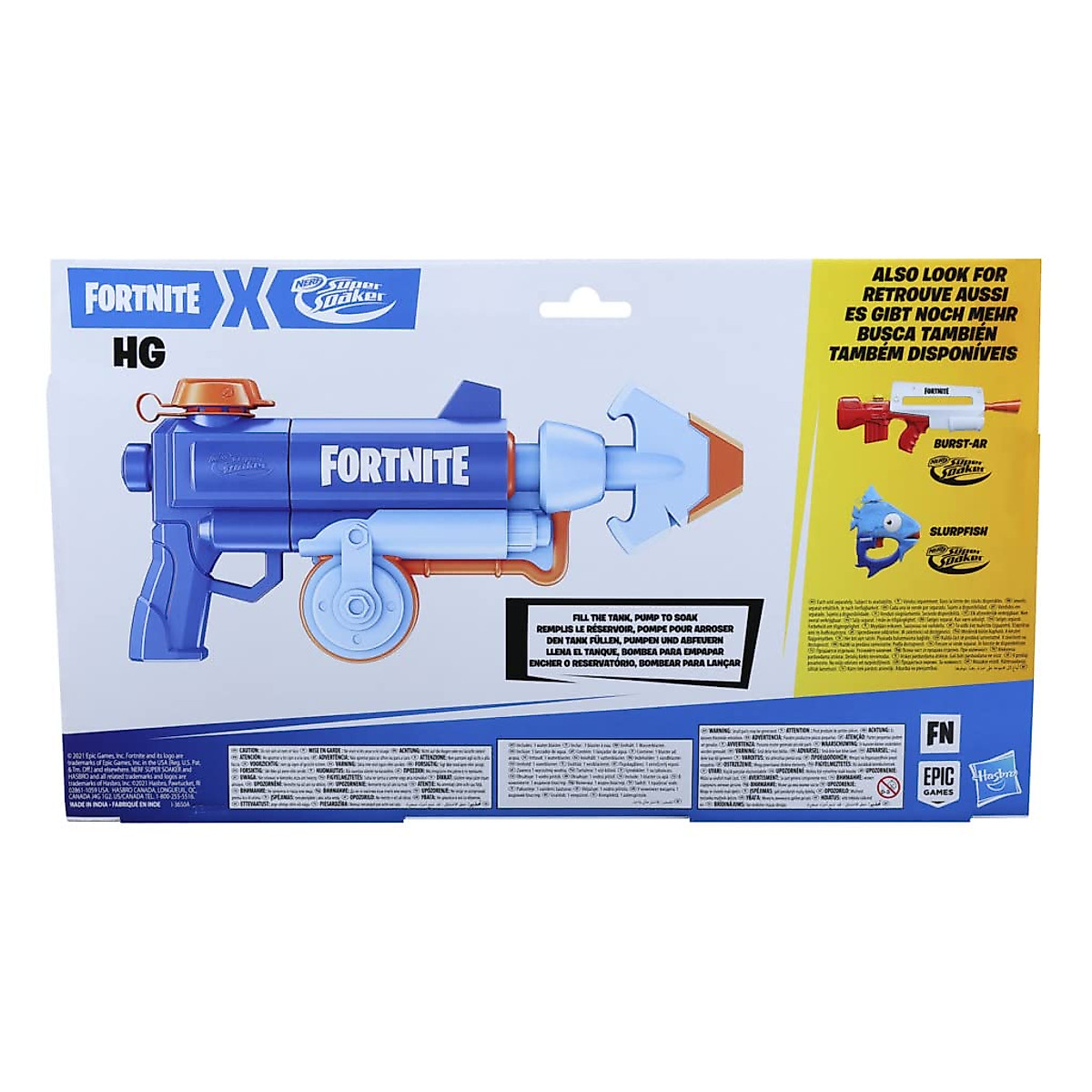 NERF Super Soaker Fortnite HG Water Blaster - Pump-Action Soakage for Outdoor Summer Water Games - for Teens, Adults