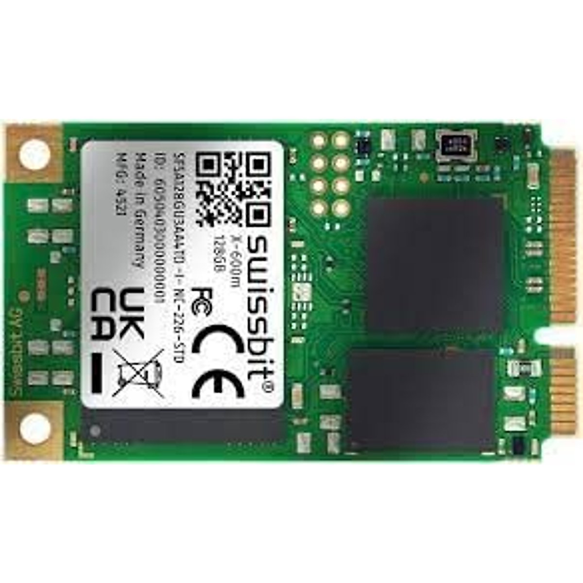 Swissbit SFSA032GU3AA4TO-I-DB-226-STD, Solid State Drive, 32GB, 3.3V, mSATA SSD, X-600m, SLC, -40/85°C