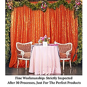 Coral Sequin Curtains 2 Panels 2FTx8FT Glitter Sequin Backdrop Curtains Orange Shimmer Wall Backdrop Birthday Backdrops Christmas Wedding Party Backdrop Sequence Backdrop for Photography(2FTx8FT)
