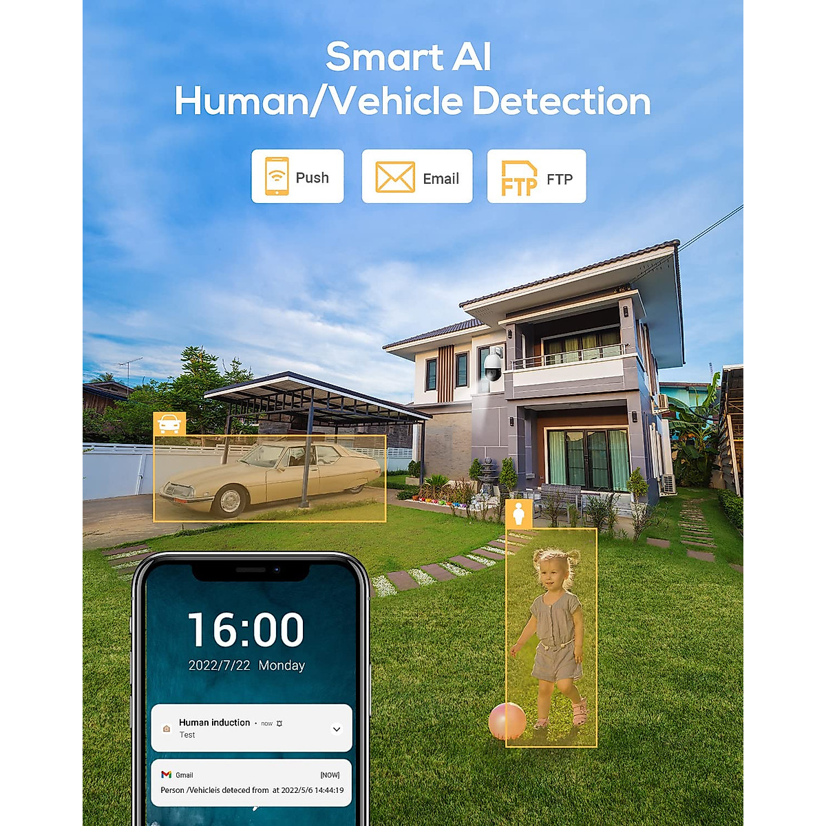 PANOEAGLE Auto Tracking 4K 8MP PTZ IP Camera with Pan Tilt 25x Optical Zoom,Human/Vehicle Detection,328ft IR Night Vision,2-Way Talk,Outdoor Dome PTZ Camera with Auto Cruise,IP66