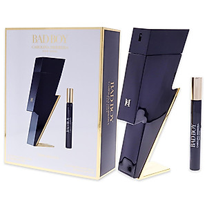 Carolina Herrera Bad Boy 2-Piece Travel Set for Men (3.4 Oz Eau De Toilette Spray + 0.34 Oz Eau De Toilette Spray)