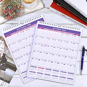 2023-2024 Wall Calendar - 18 Months Calendar 2023-2024 from Jan. 2023 - Jun. 2024, 8.5" x 11", Twin-Wire Binding, Ruled Blocks with Julian Dates, Perfect Wall Calendar for Organizing