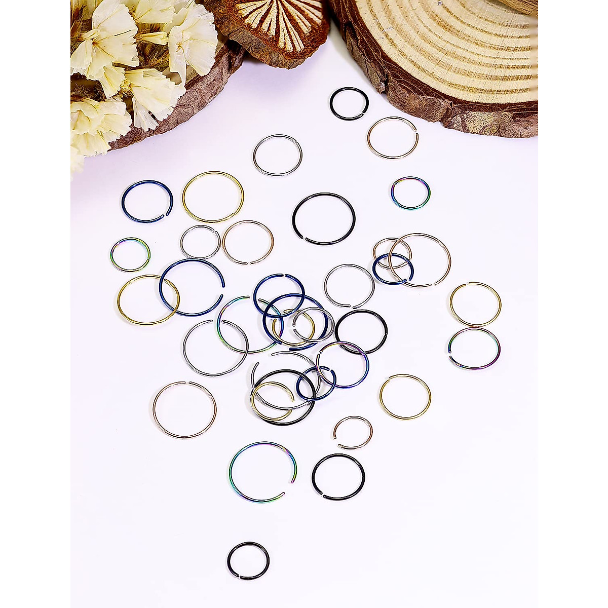 Vsnnsns 22G Nose Rings Hoops for Women Men 316L Stainless Surgical Steel Lip Septum Rings 22 Gauge Helix Tragus Cartilage Earring Hoop Piercing Jewelry 6mm 8mm 10mm Nose Piercing Hoops Jewelry