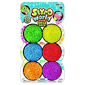 JA-RU Educational Play Styrofoam (1 Pack Assorted) Fidget Toys Stress Relief Toy, Sensory, Sensory Bin, Modeling Foam Beads Play Kit for Kids Magic Clay Art Crafts Party Favors Preschool Toys 1338-1