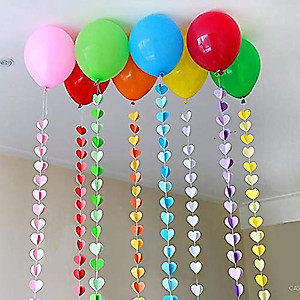 Abaodam 3pcs Dark for Light Banner Party Shape Festival Hanging Decoration Bunting Birthday Heart Blue Streamers Wall Supplies Wedding Event Ornaments Paper Blue+ M Love Garland