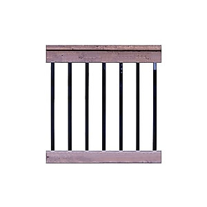 Nuvo Iron RCTB32 10 Pack Baluster, 32" Rectangular Plastic End Caps, Black, 10 Count