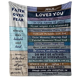 Christian Gifts for Women Faith Blanket 50"x60"- Best Gifts for Christian Women/Men - Inspirational Gifts for Women - Religious Gifts for Men - Funny Christian Christmas, Birthday Throw Blanket