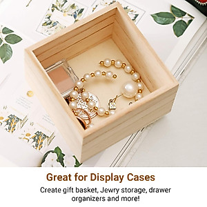 12 PCS 4'' x 4'' Rustic Wooden Box Storage Organizer Craft Box for Collectibles Home Venue Decor Succulents