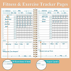 Simplified Fitness Journal for Women & Men,A5 Workout Journal/Planner Daily Exercise Log Book to Weight Loss, Gym, Muscle Gain, Bodybuilding Progress, 5.8"x8.3", Pink Flower