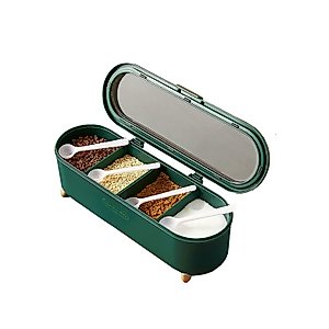 Nordic Style Seasoning Jar Creative Seasoning Box Multi-Grid Household Seasoning Bottle Seasoning Storage Box Sugar MSG Bottle Salt Box