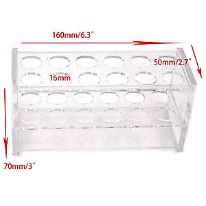 Hotwin Transparent 12-Hole Acrylic Acrylic Test Tube Rack for 10ML Test Tube (10ml(6 Sockets))