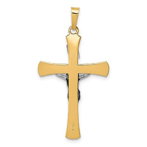 14k Two-tone INRI Crucifix Pendant QXR729
