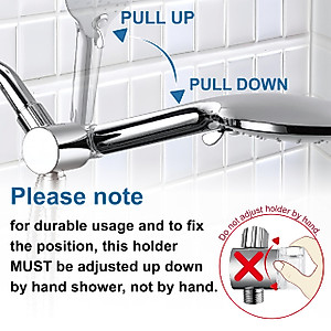 Generic Shower Head Holder, Adjustable Shower Rod Bracket ,Handheld Shower Head Bracket, Shower Wand Holder ,Shower arm Holder for Handheld Shower Head, Silver