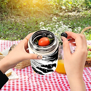 CUPADA Claw Rip Food Jar for Hot and Cold, Paw Stratching Insulated Food Jars Vacuum 17OZ with Folding Spoon for Work Trip Picnic Camping