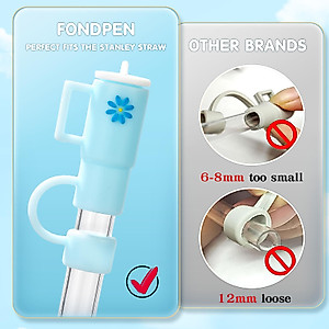 6PCS Straw Cover for Stanley Cup, Silicone Straw Covers Cap for Stanley Cup 40 oz, Straw Topper with 30 Oz Tumbler, Mini 10mm for Stanley Cup Straw Cover for Tumblers