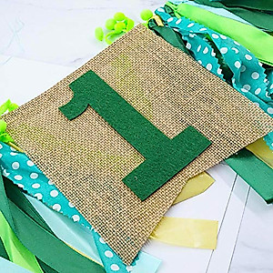 Jungle Theme Baby First Birthday Party Highchair Banner Boy Girl High Chair Bunting Garland Decoration