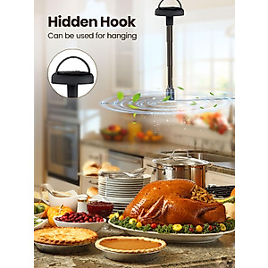 TOPK 4 Pack Fly Fans for Tables, AA Battery Powered Portable Scalable Indoor Outside Food Fly Fan for Picnic, Party, Restaurant, Kitchen and BBQ