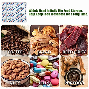 120 Packs 500CC Food Grade Oxygen Absorbers (10 Pack in Individual Vacuum Bag ) , Oxygen Absorbers For Long Term Food Storage with Oxygen Indicator , Works in Mylar Bags, Mason Jars, and Vacuum Bags