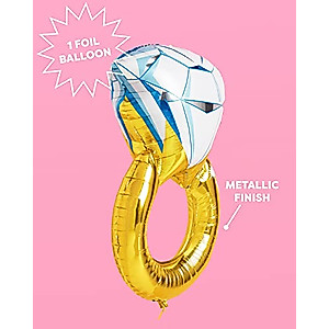 xo, Fetti XL Diamond Ring Engagement Balloon - 40", 1 pc | Bachelorette Party Decorations, Bridal Shower, Foil Photo Booth
