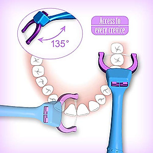 T.Smile Evolutionary Clean Dental Flossers, Kit of Refills Plus Long Handle (200 T-Tension Refills)