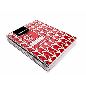 Amazon Basics College Ruled Wirebound Spiral Notebook, 100 Sheet - 5-Pack, Assorted Lattice Pattern Colors