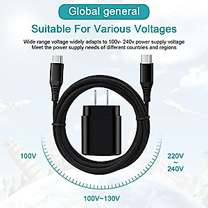 S23 25W Samsung USB-C Super Fast Charging Android Phone Charger Block Box with 6ft Type-C to C Cable for Samsung Galaxy S22/S21/S23 Ultra 5G, A14/A04/A13/A03/A53/A33/A73/A52 5G,Z Flip 4/Z Fold 4,A10E