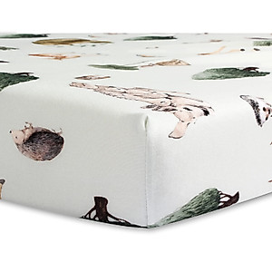 Hello Pawa! Standard Size Baby Mini Crib Sheets Animal Pattern Soft 100 Percent Cotton Fitted - Comfortable and Cozy Pack n Play Sheets for Girls, New Born Babies and Toddlers