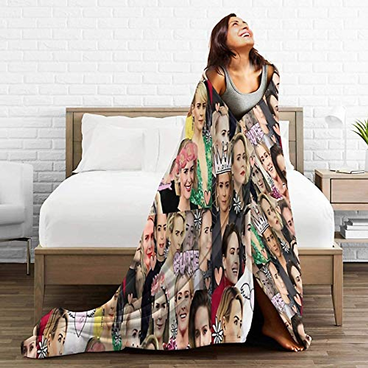 Sarah Paulson Collage Soft and Warm Fleece Throw Blanket for Camping Couch Cozy Plush Bed Blankets for Children and Adults