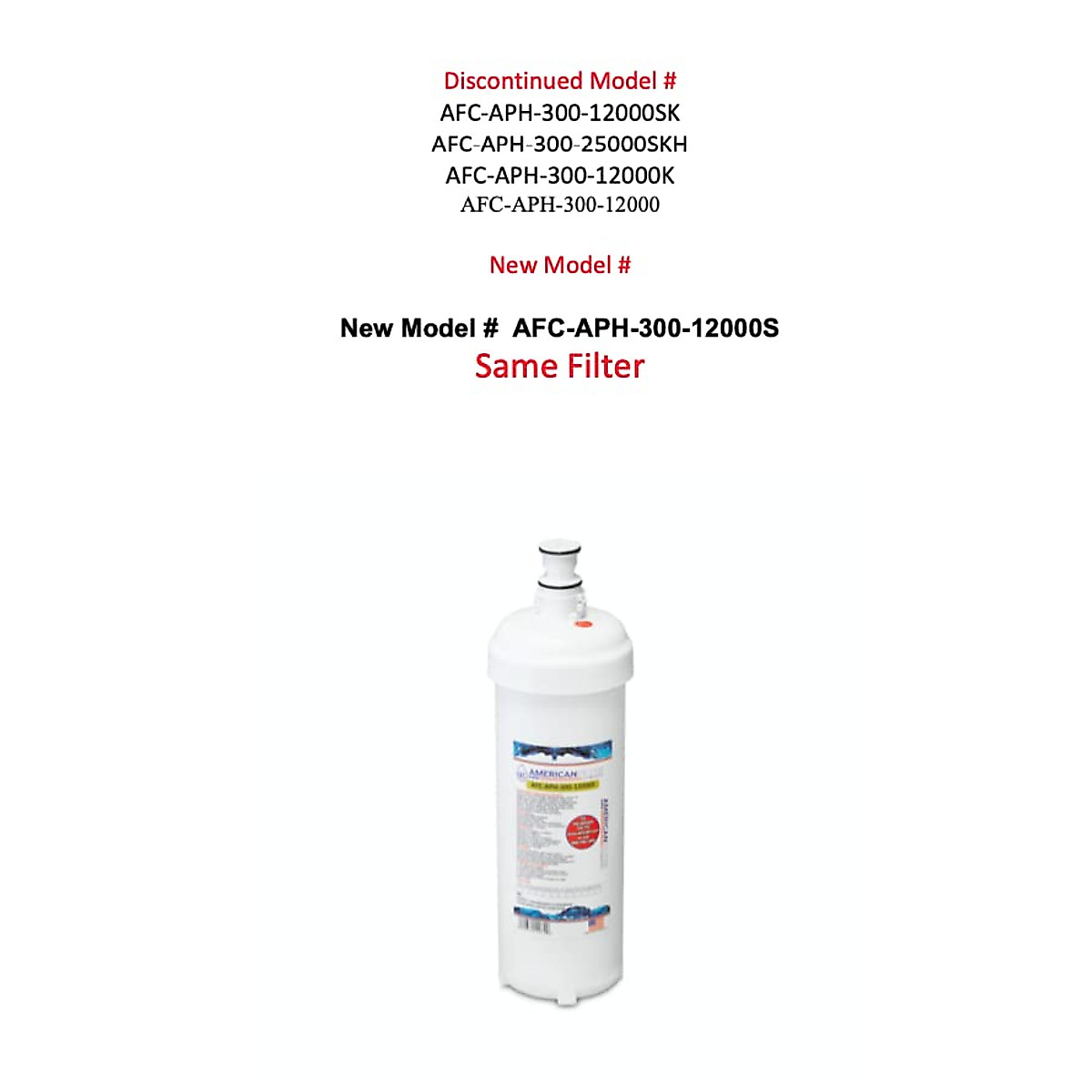 AFC Brand, water filter, Model # AFC-APH-300-25000SKH, Compatible with Manitowoc(R) K-00339 Filter New AFC Brand Model # AFC-APH-300-12000S 6 - Filters