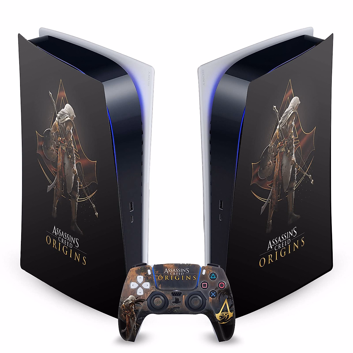 Bayek Crest Origins Character Art Vinyl Faceplate Sticker Gaming Skin Case Cover Compatible with Sony Playstation 5 PS5 Digital Edition Console and DualSense Controller