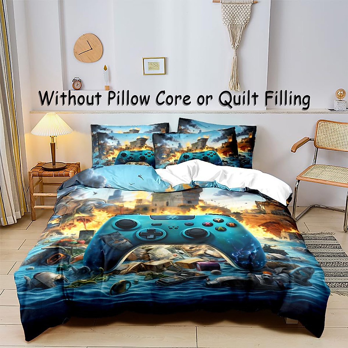 OPYINVZXX Music Duvet Cover Set Full Size, Bedding Set 3 PCS, Soft Microfiber Patterned Comforter Cover with Zipper, 1 Duvet Cover and 2 Pillowcase Twin, White