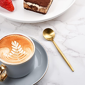 IMEEA Espresso Spoons Gold Demitasse Spoons Stainless Steel Coffee Spoons Mini Teaspoons 5.1-Inch, Set of 6