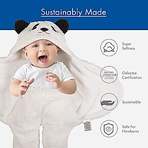 Soarwg Kids Baby Swaddle, Cute Bear Natural Swaddle Blanket Wrap, Newborn Essentials Softness Plush Baby Sleeping Receiving Blanket, Baby Girl and Boy Registry Gift Light Weight Comfort, 0-6 Months