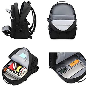 Shaelyka Lightweight 15.6 inches Laptop Backpack for Men and Women, Water Resistant Travel Backpack for Sports, 12 Pockets College Backpack, Grey