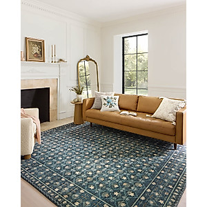 Loloi Rifle Paper Co. x Eden Lattice Indigo 7'-6" x 9'-6" Area Rug
