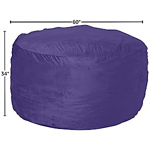 Chill Sack Bean Bag Chair Cover, 5-Feet, Microsuede - Purple