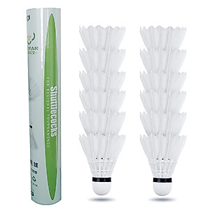 ZHENAN 12-Pack Advanced Goose Feather Badminton Shuttlecocks with Great Stability and Durability,Indoor Outdoor Sports Hight Speed Training Badminton Birdies Balls