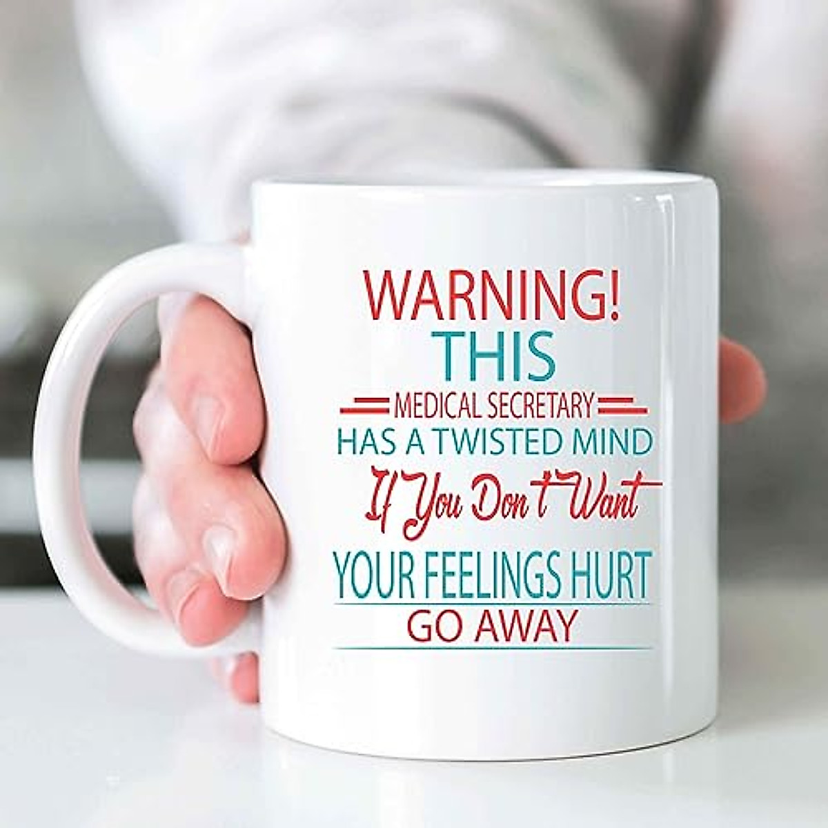 Funny Medical Secretary Gift, Perfect for Coworker's Year Celebration - Twisted Mind, Humorous Quote on 11 Oz White Ceramic Coffee Mug