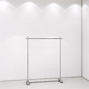 ROLTIN Slim Garment Rails Stainless Steel, Tall Floor Standing Garment Racks Clothes Coat Display Racks Clothing Store Furniture for Small Spaces