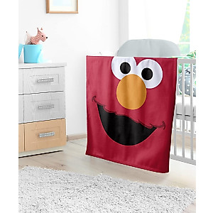 LOGOVISION Sesame Street Lightweight Baby Blanket, 30"X40", Elmo Face Unisex for Infants Girls & Boys