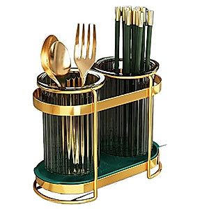 Yalych Utensil Caddy Kitchen Cutlery Organizer Spoon Fork Cage Drain Storage Holder Tableware Shelf Box Accessories Wall Mounted Chopstick Tube Pen Holder