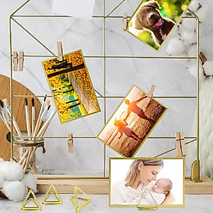 24 Pieces Triangle Shape Table Place Cards Holder Sturdy Place Card Holder with 24 Pieces Beautiful Escort Cards with Foil Border Wedding Name Cards for Table Place Card for Weddings (Gold)